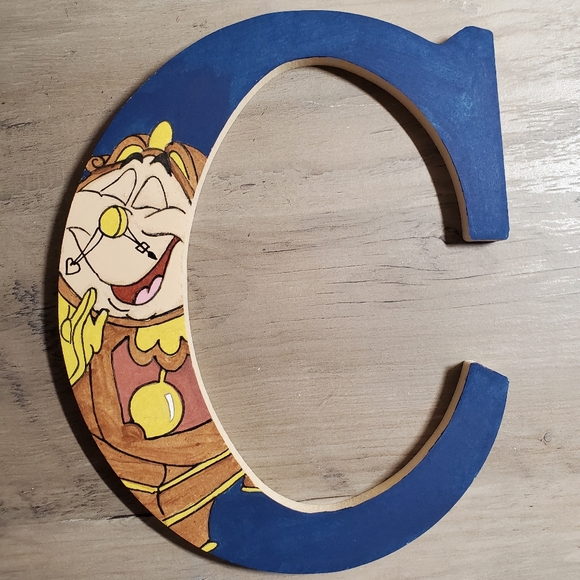 Hand Crafted | Accents | Hand Painted Cogsworth Letter Art Beauty And ...